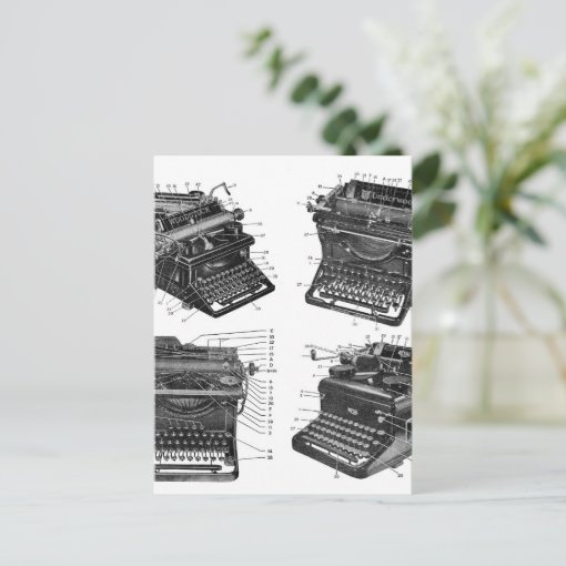 Retro Vintage Kitsch Machines Old Typewriters Postcard | Zazzle Retro Vintage Kitsch Machines Old Typewriters Postcard | Zazzle