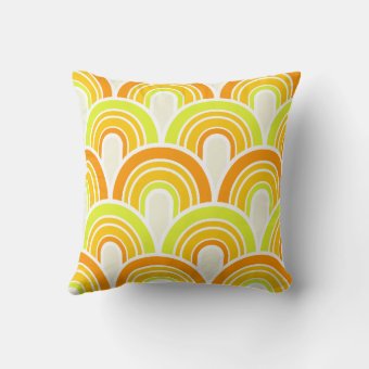 retro vintage mid century circle arches pattern throw pillow | Zazzle