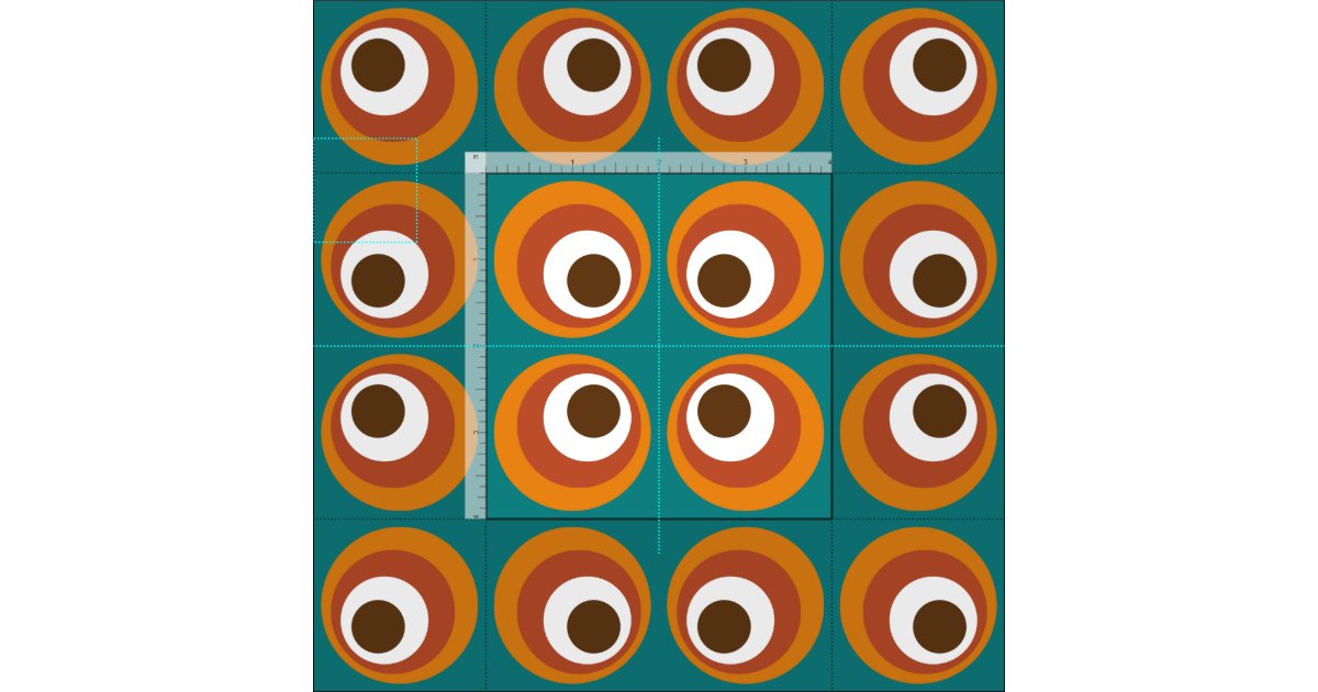 Retro Vintage Mod Circle Pattern Fabric | Zazzle