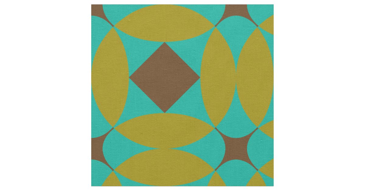Retro Vintage Mod Geometric Pattern Fabric | Zazzle