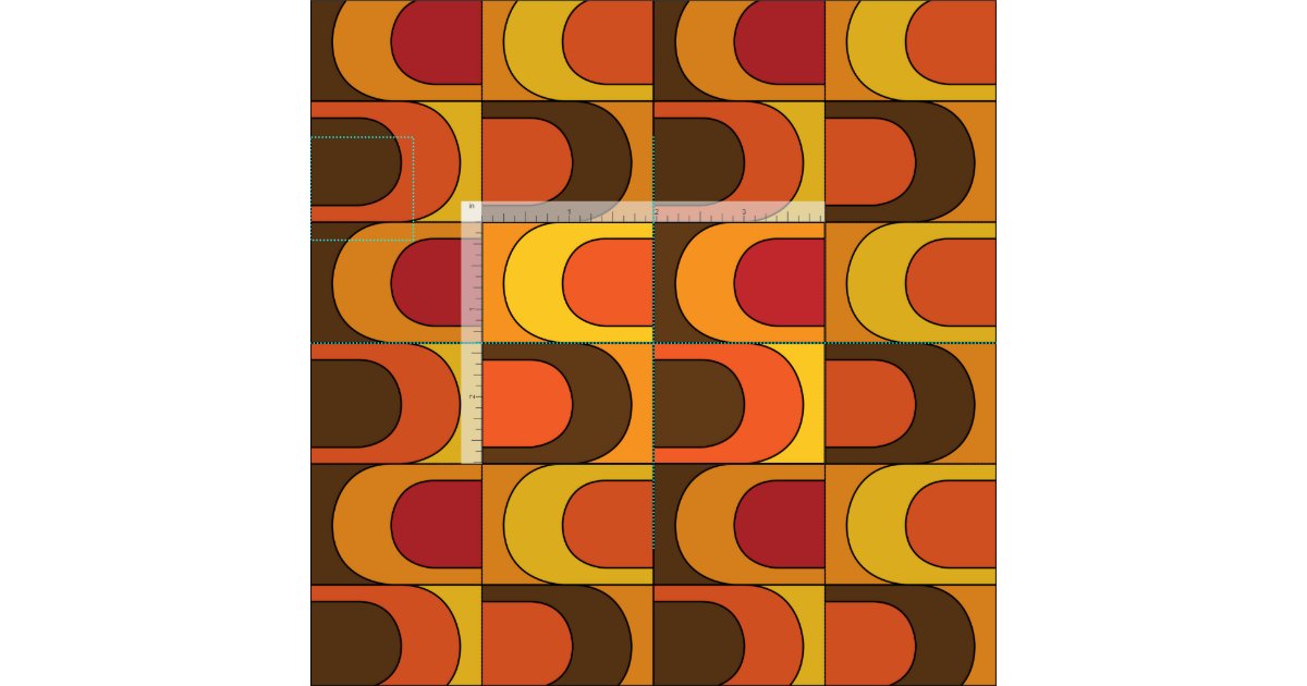 Retro Vintage Mod Orange Pattern Fabric | Zazzle