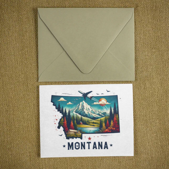 Retro Vintage Montana State Map Postcard | Zazzle