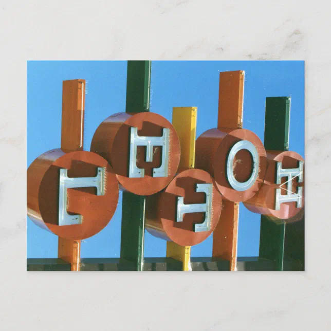 Retro Vintage Neon Hotel/Motel Sign Postcard | Zazzle