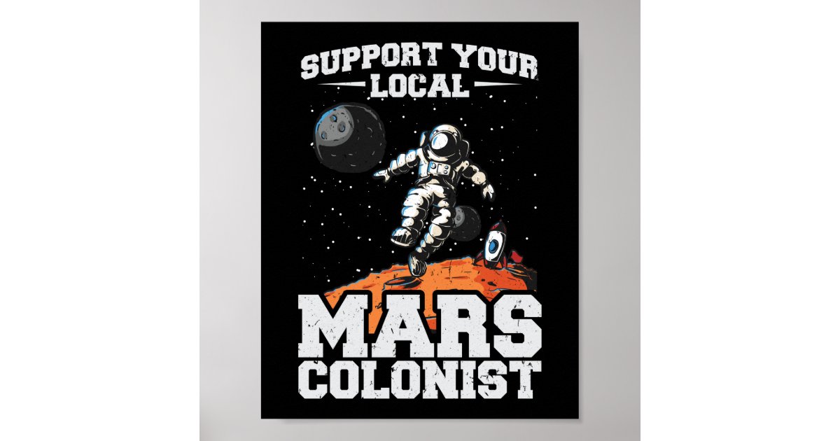 Retro Vintage Occupy Mars 2020 Planet Martian Mars Poster | Zazzle