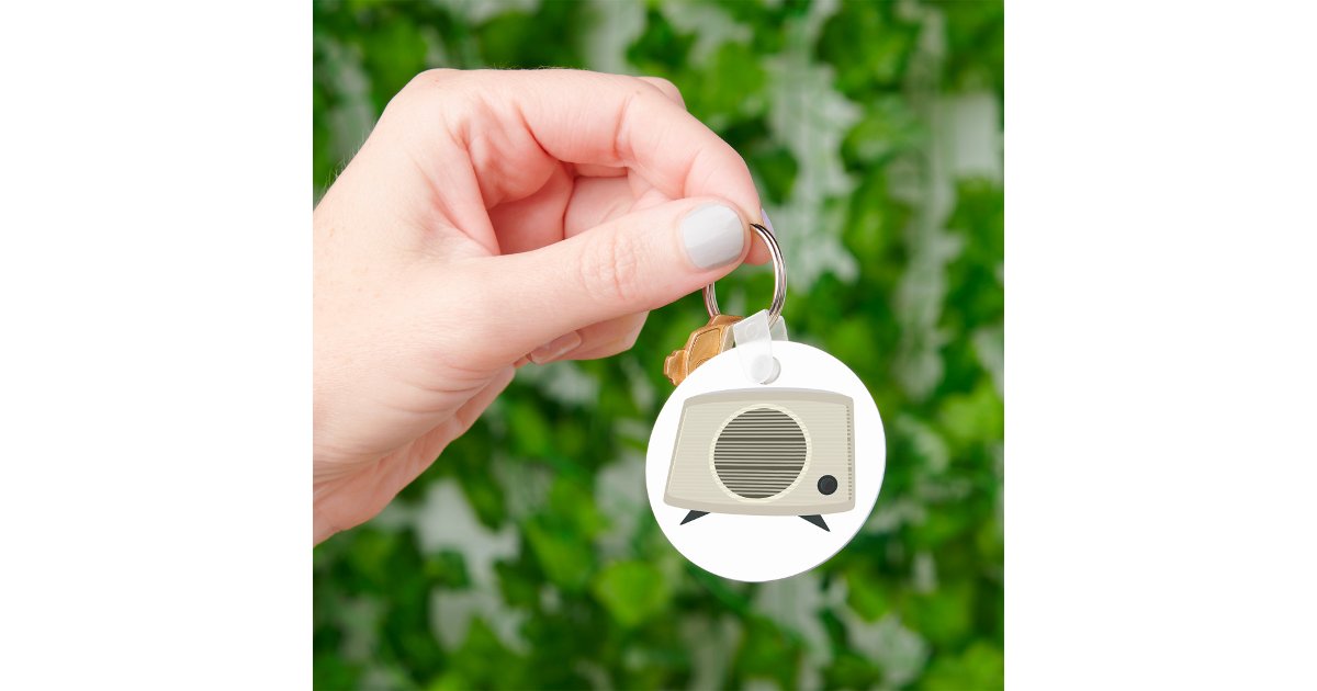 Retro Vintage Radio Mid-Century Modern Audio Keychain | Zazzle