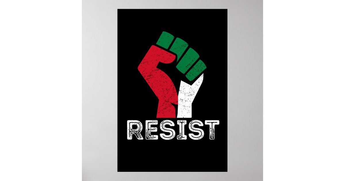 Retro Vintage Resist Palestine fist flag Freedom Poster | Zazzle