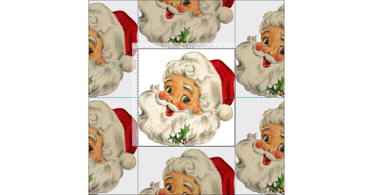 Retro Vintage Santa Fabric | Zazzle