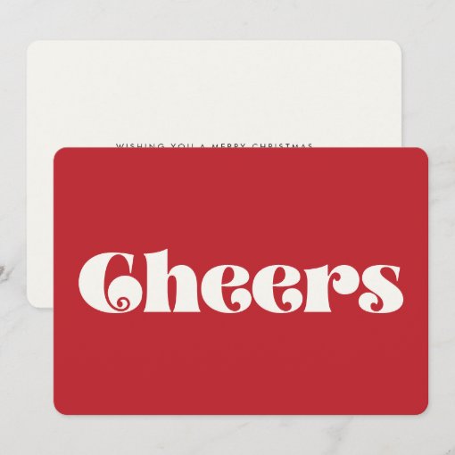 Retro vintage simple Cheers Holiday Card | Zazzle