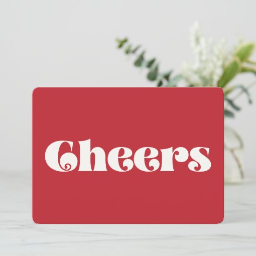 Retro vintage simple Cheers Holiday Card | Zazzle