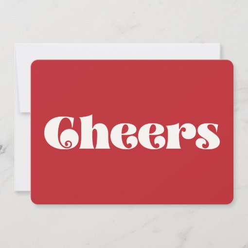 Retro vintage simple Cheers Holiday Card | Zazzle