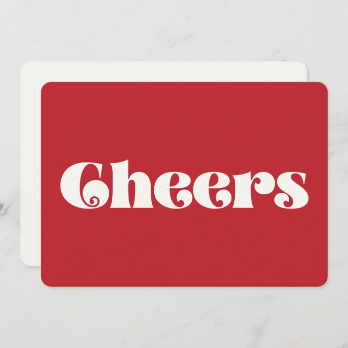 Retro vintage simple Cheers Holiday Card | Zazzle.com