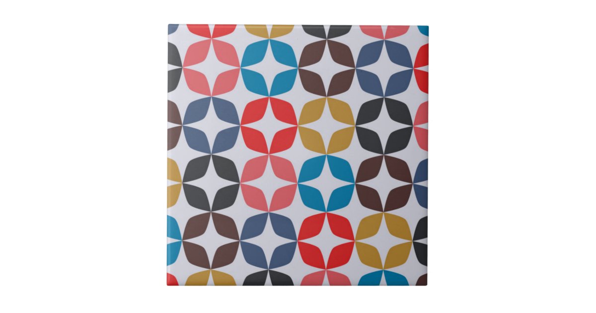 Retro Vintage Star Pattern Ceramic Tile | Zazzle