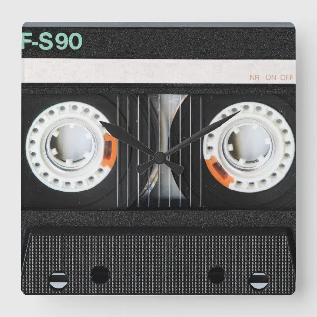 Retro Vintage Tape Cassette Recorder 70s 80s Square Wall Clock | Zazzle