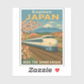 Retro Vintage Travel Japan Shinkansen Bullet Train Sticker | Zazzle