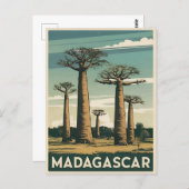 Retro Vintage Travel Madagascar Baobab Tree Postcard | Zazzle