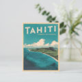 Retro Vintage Travel Tahiti French Polynesia Beach Postcard | Zazzle