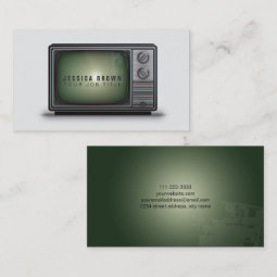 Retro Vintage Tv illustration Business Card | Zazzle