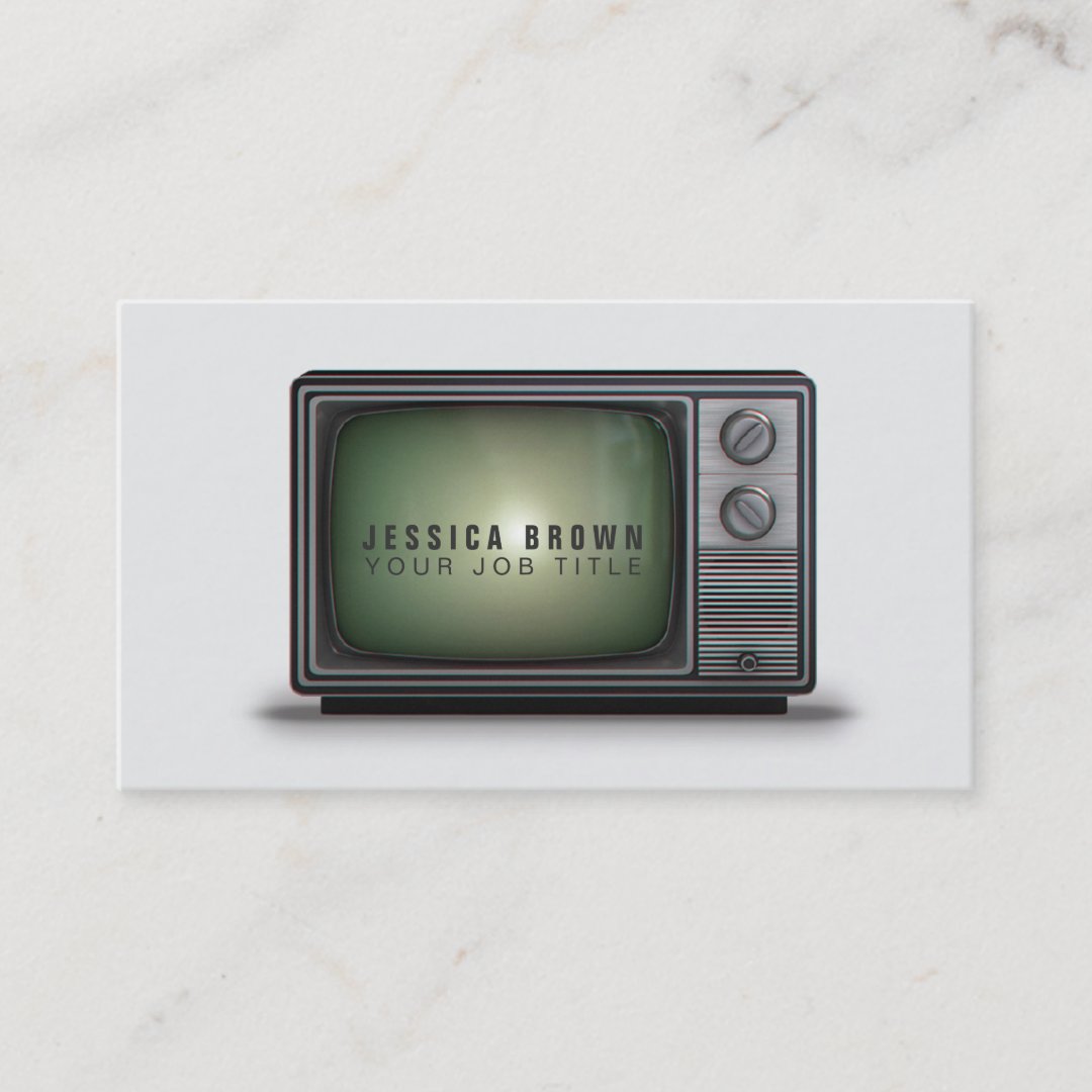Retro Vintage Tv illustration Business Card | Zazzle