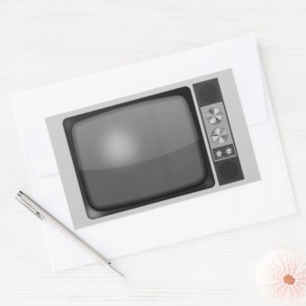 Retro Vintage TV Set Rectangular Sticker | Zazzle