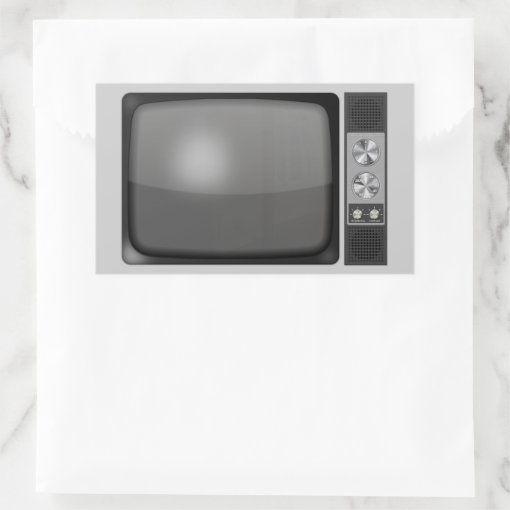 Retro Vintage TV Set Rectangular Sticker | Zazzle