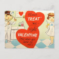 retro vintage Valentine Doctor Nurse Postcard | Zazzle
