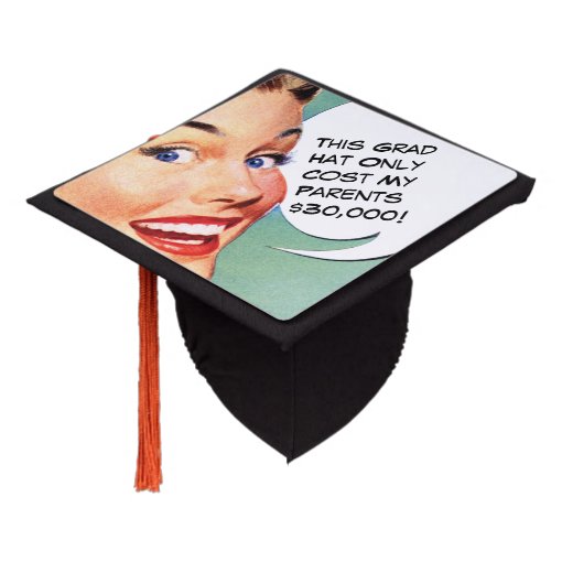 Retro Vintage Women Comic Funny Grad Cap | Zazzle