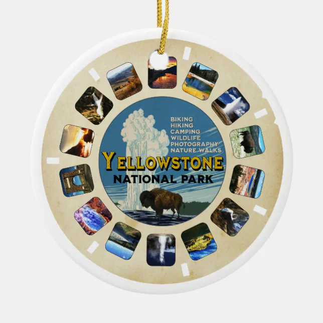 Retro Vintage Yellowstone National Park Souvenir Ceramic Ornament | Zazzle