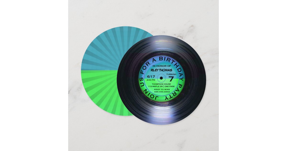 Retro Vinyl Album Disco Style Birthday Party Invitation | Zazzle