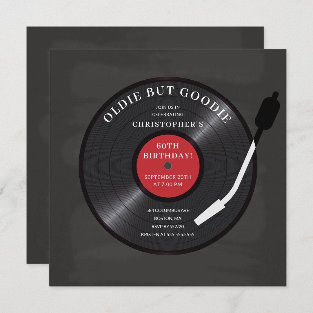Retro Vinyl Record Birthday Party Invitation | Zazzle