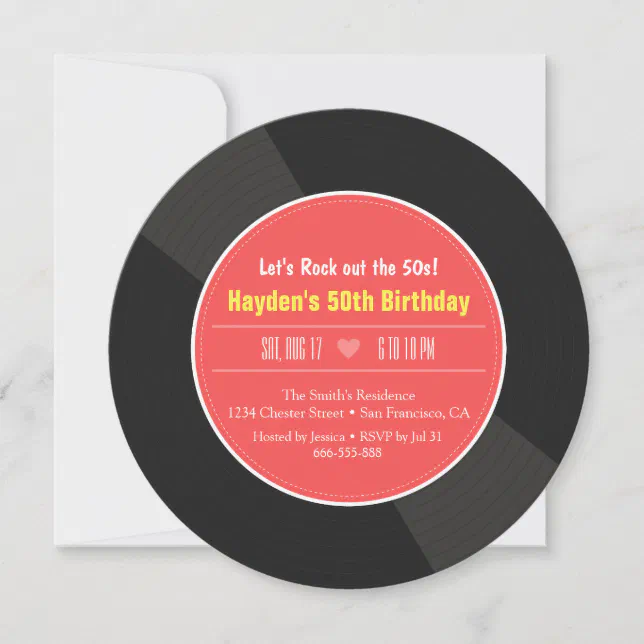 Retro Vinyl Record Birthday Party Invitations | Zazzle