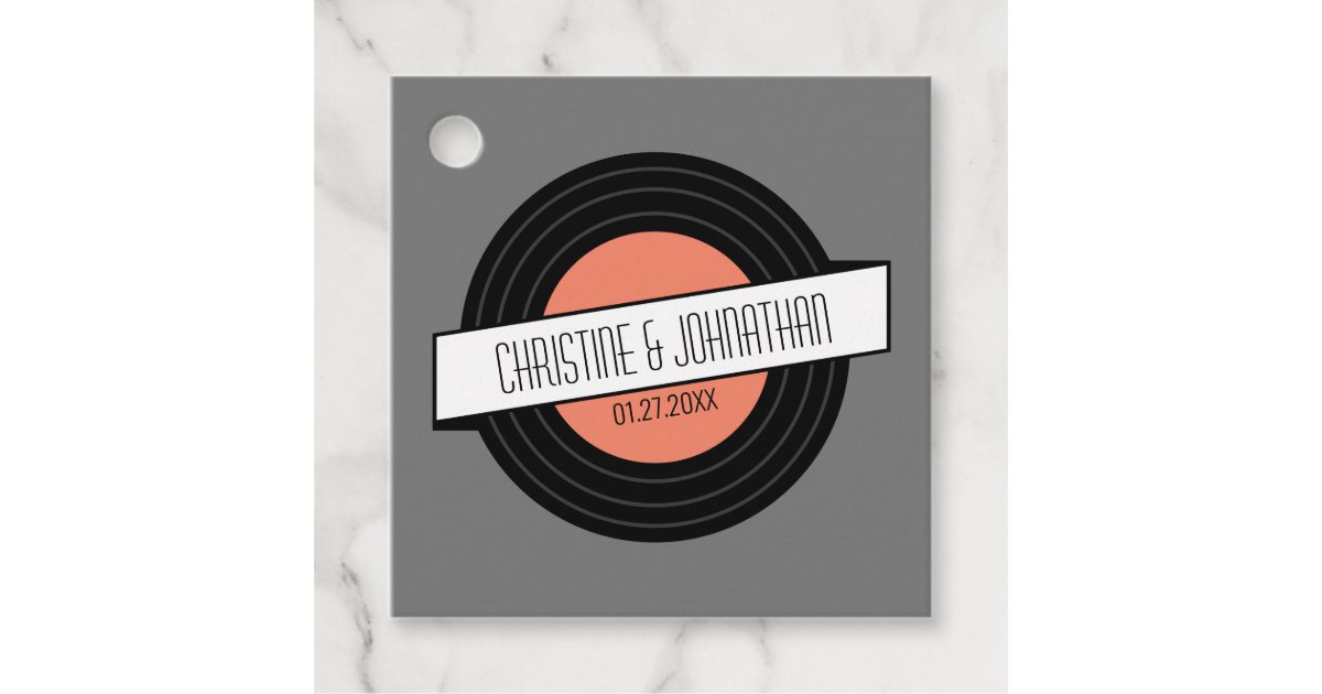 Retro Vinyl Record Favor Tags | Zazzle