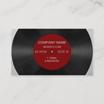 Retro Vinyl Record Generic Business Card Template | Zazzle