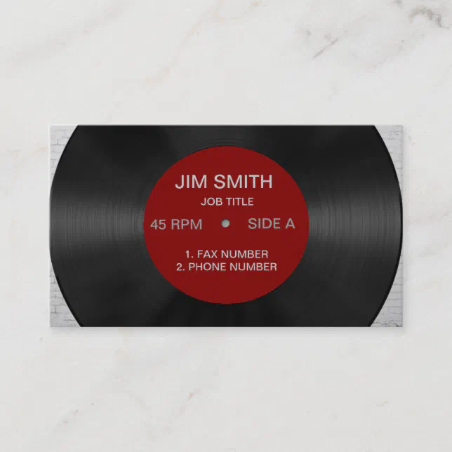 Retro Vinyl Record Generic Business Card Template | Zazzle