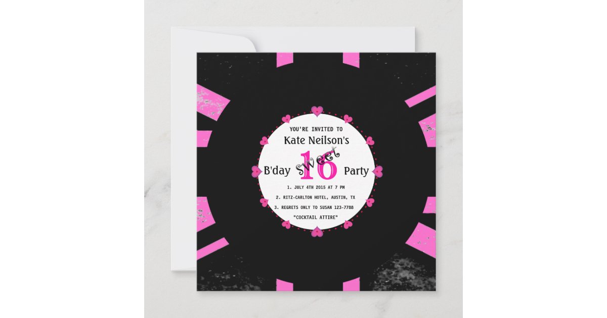 Retro Vinyl Record l Modern Sweet 16 B'day Invitation | Zazzle