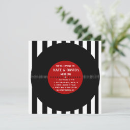 Retro Vinyl Record l Modern Wedding Invitation | Zazzle