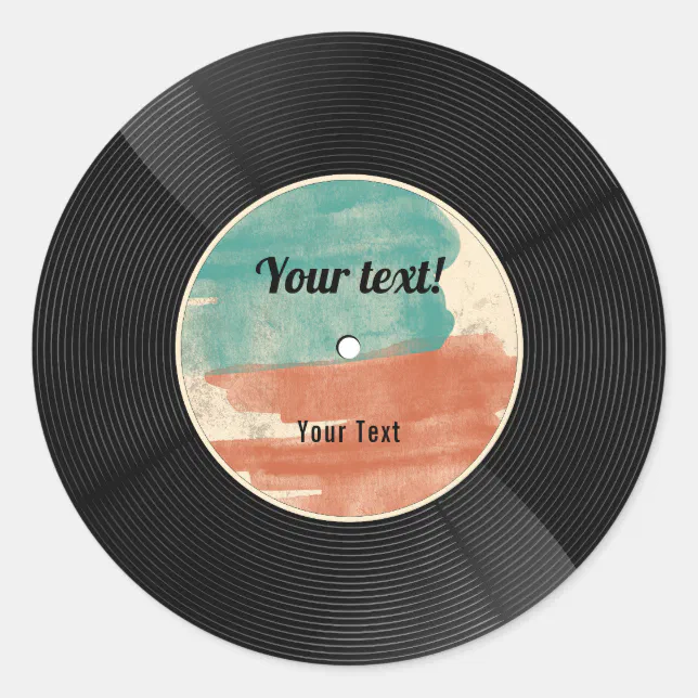 Retro Vinyl Record Music Album Classic Round Sticker | Zazzle