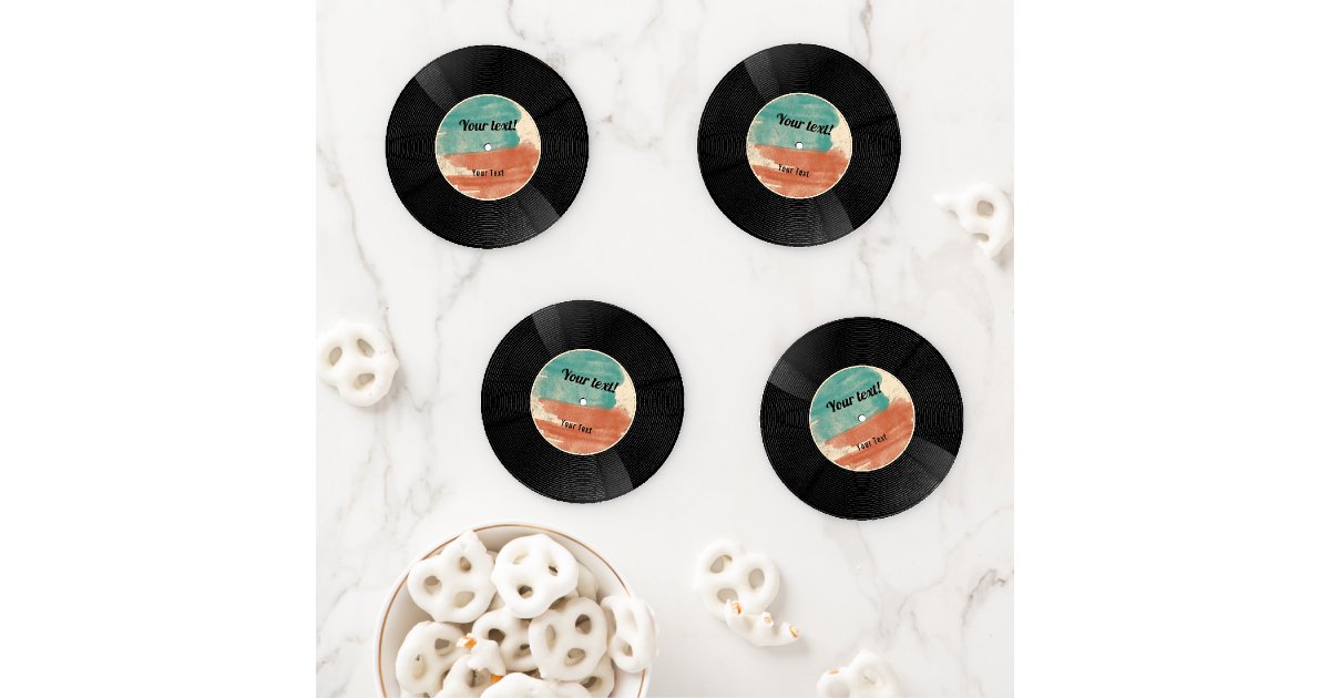 Retro Vinyl Record Music Album Coaster Set | Zazzle
