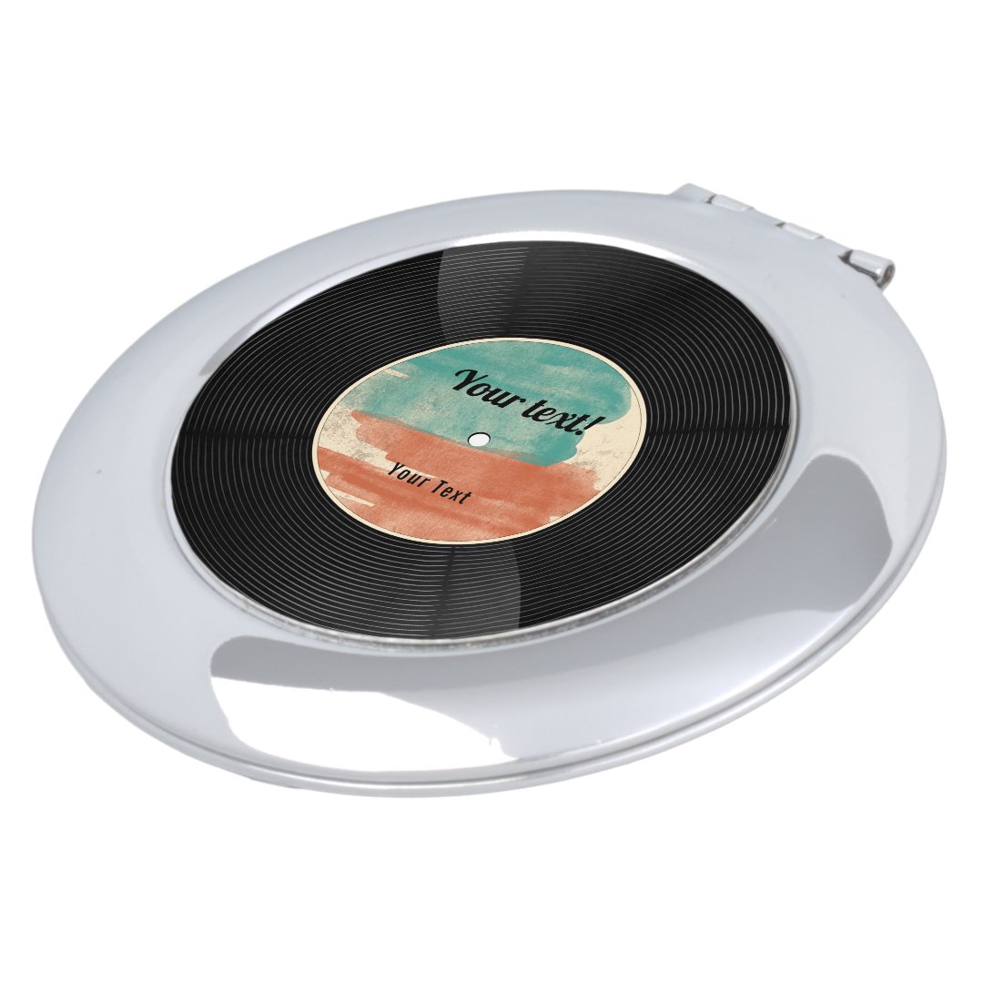 Retro Vinyl Record Music Album Compact Mirror | Zazzle