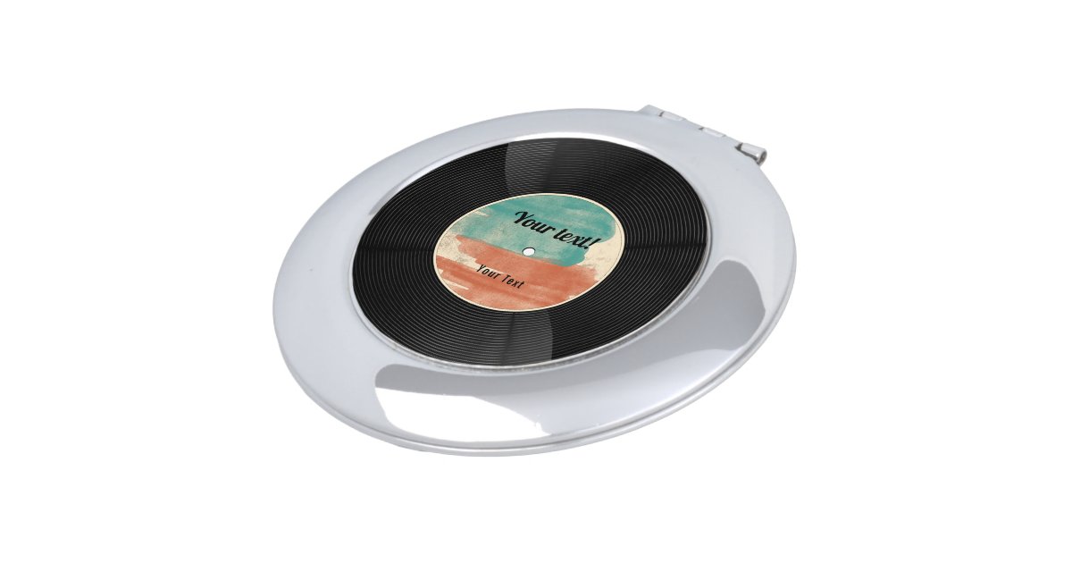 Retro Vinyl Record Music Album Compact Mirror | Zazzle