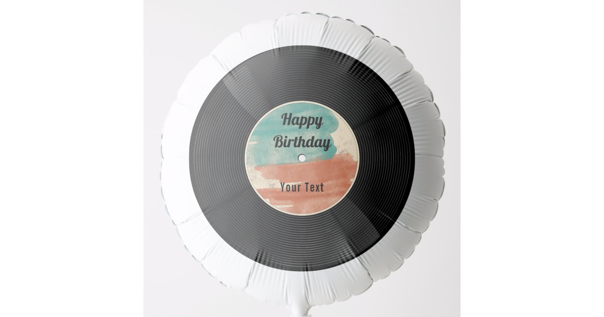 Retro Vinyl Record Music Birthday Party Balloon | Zazzle