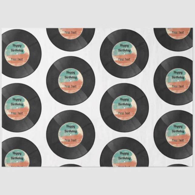 Retro Vinyl Record Music Birthday Party Tissue Paper | Zazzle