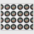 Retro Vinyl Record Music Birthday Party Wrapping Paper | Zazzle