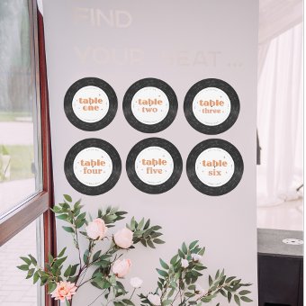 Retro Vinyl Record Music | Wedding Table Number | Zazzle