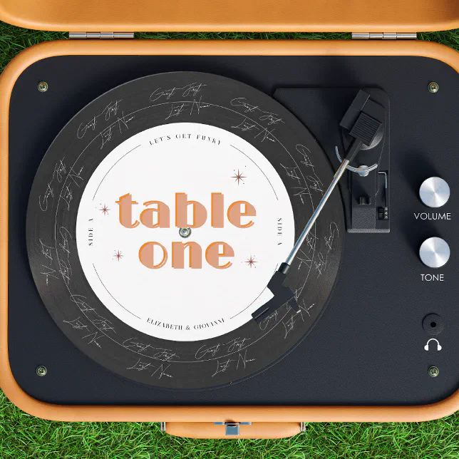 Retro Vinyl Record Music | Wedding Table Number | Zazzle