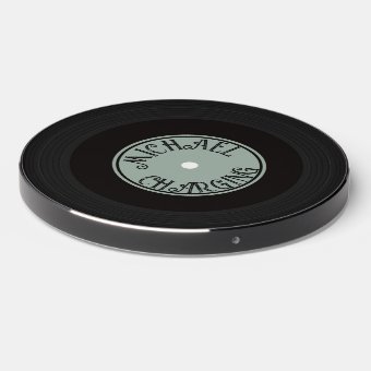 Retro Vinyl Record Personalized Wireless Charger | Zazzle