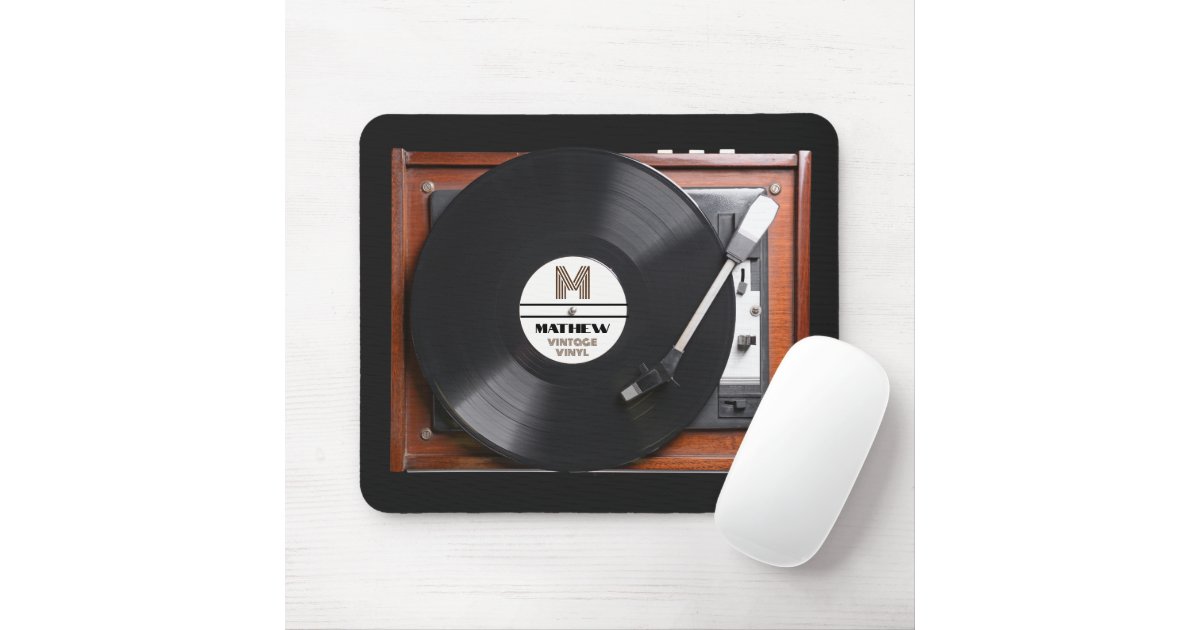 Retro Vinyl Record Player Mouse Pad | Zazzle