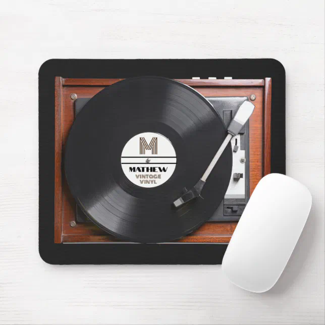 Retro Vinyl Record Player Mouse Pad | Zazzle