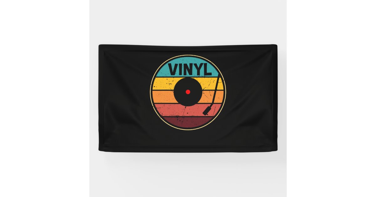 Retro Vinyl Record - Vintage Vinyls LP Record Banner | Zazzle