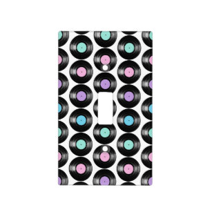 Retro Vinyl Records Colorful Pattern Design Fabric | Zazzle.com