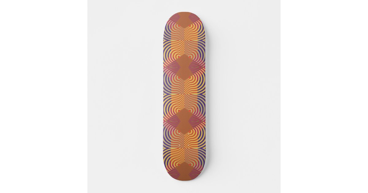 Retro Vortex Ripple Skateboard | Zazzle